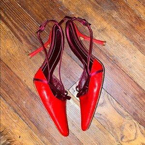 Shoes | Cherry Red Plums Slingback Italian Heels | Poshmark
